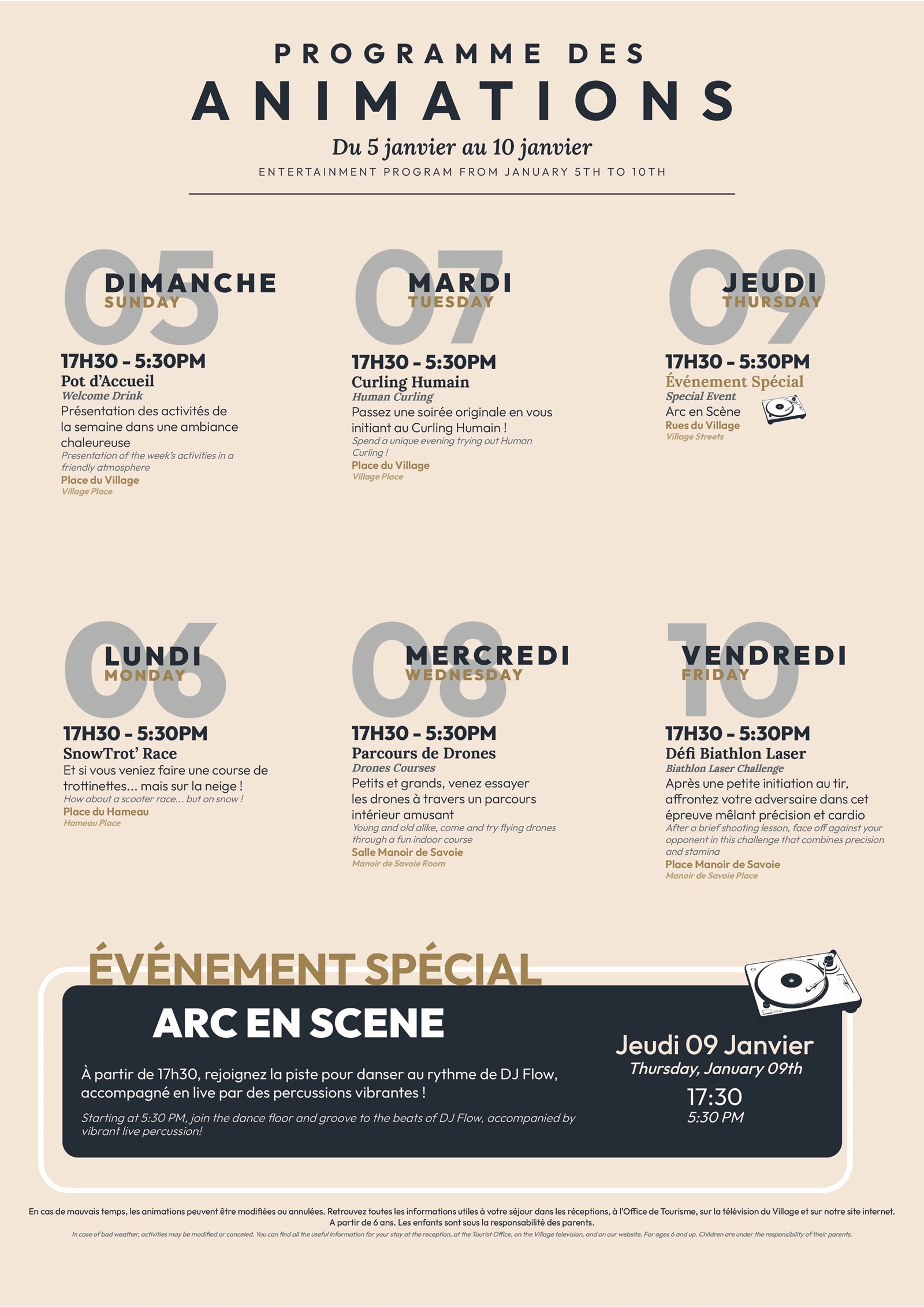 Programme d'Animations - Arc1950