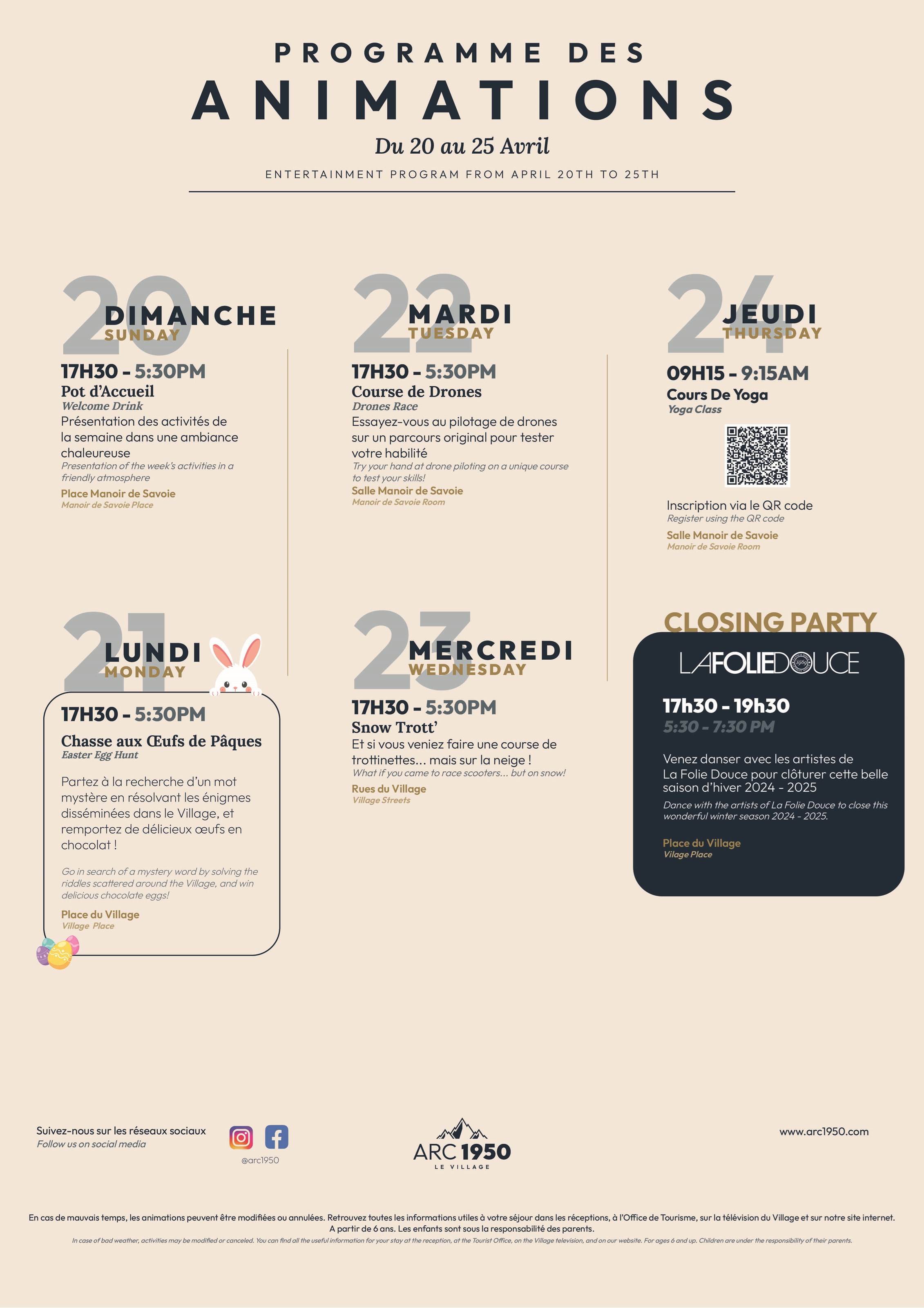 Programme d'Animations - Arc1950